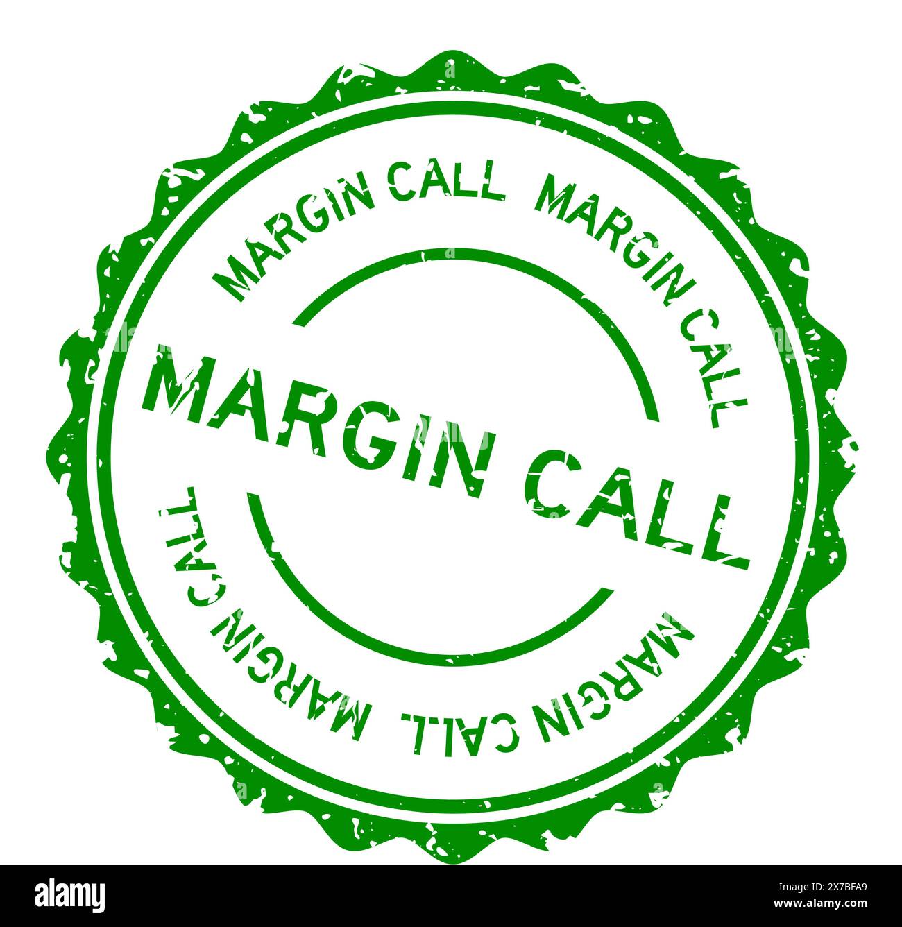 Grunge green margin call word round rubber seal stamp on white ...