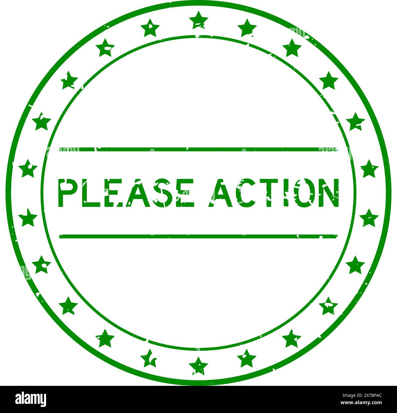 Grunge green please action word round rubber seal stamp on white background Stock Vector Image ...
