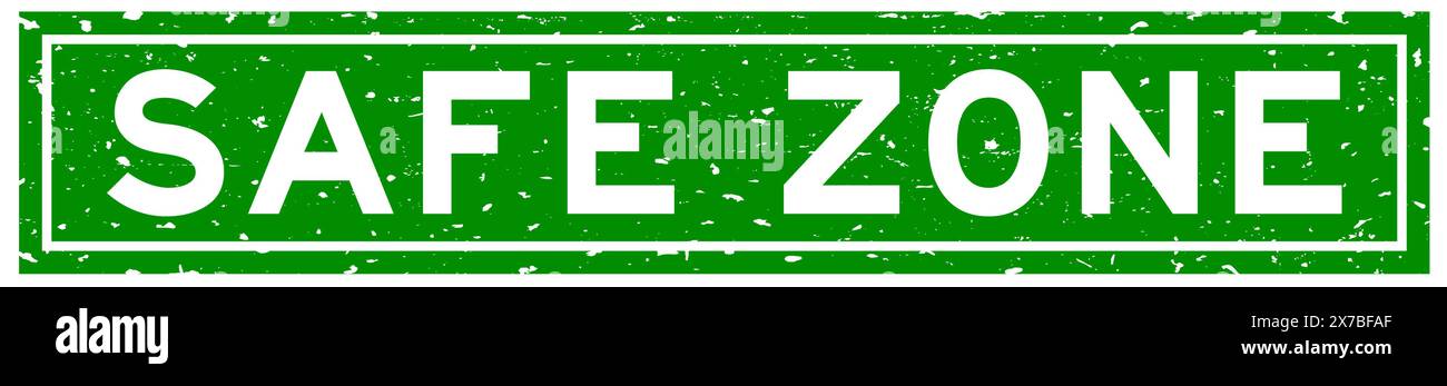 Grunge green safe zone word square rubber seal stamp on white background Stock Vector Image ...