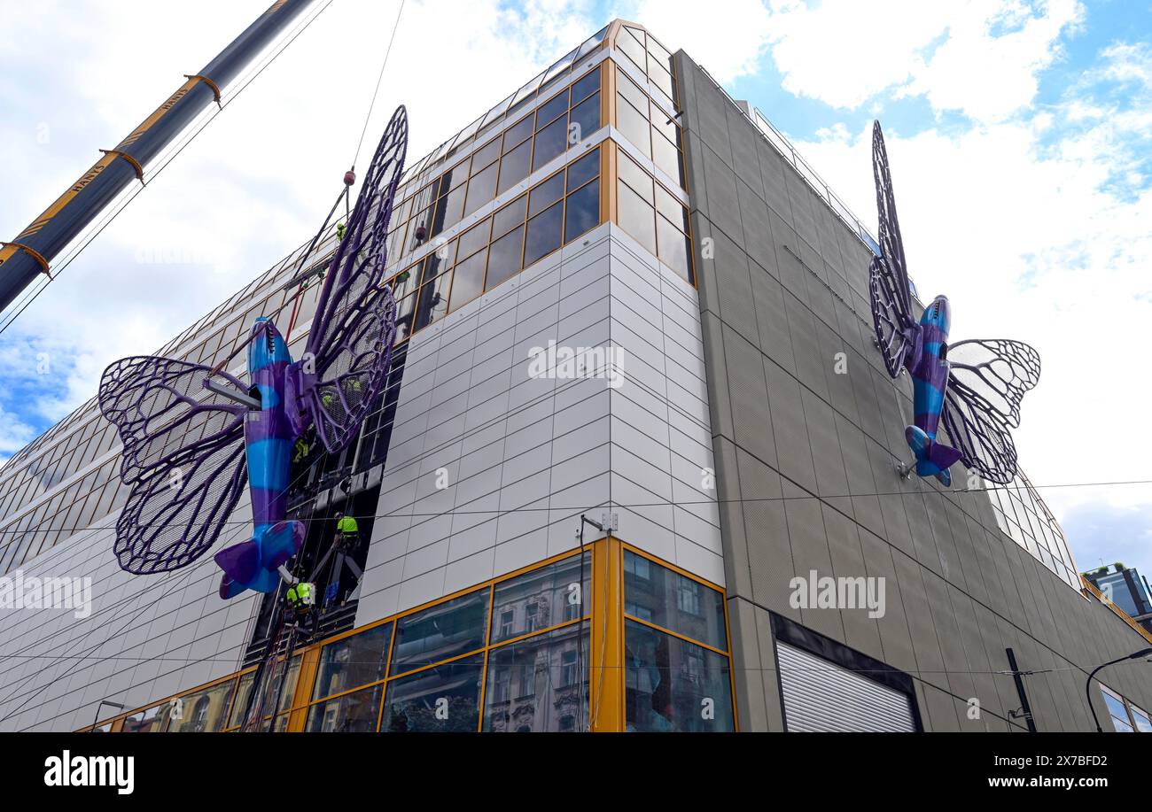 Prague, Czech Republic. 19th May, 2024. Installation of artworks on the ...