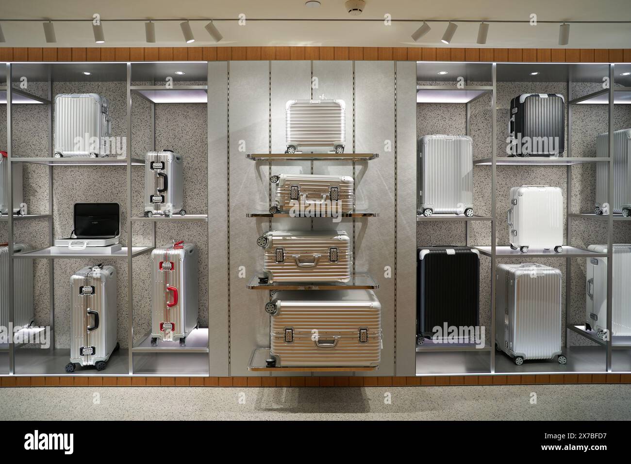 HONG KONG, CHINA - DECEMBER 05, 2023: interior shot of Rimowa store in ...