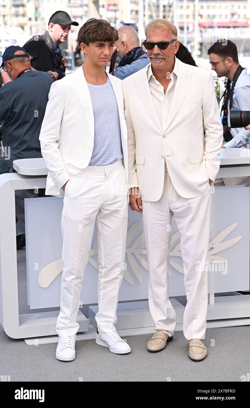 Cannes, France. May 19th, 2024. Hayes Costner and Kevin Costner ...