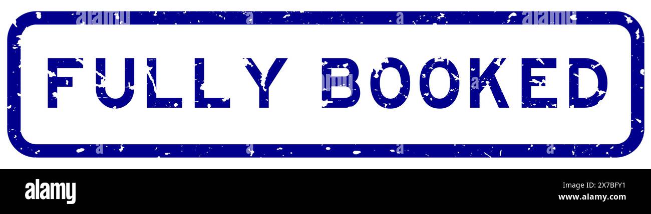 Grunge blue fully booked word square rubber seal stamp on white background Stock Vector Image ...
