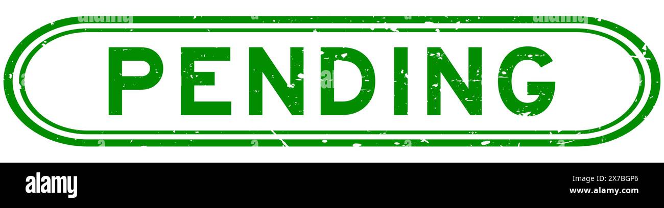 Grunge green pending word rubber seal stamp on white background Stock ...