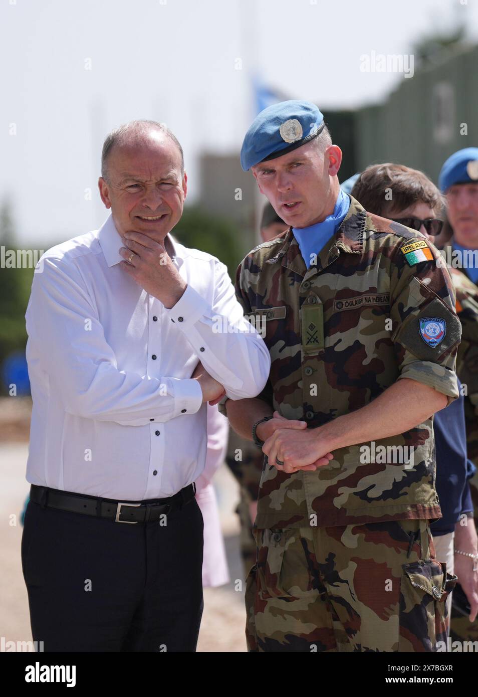 Tanaiste Micheal Martin with Lt Col Stephen Mac Eoin as he meets ...