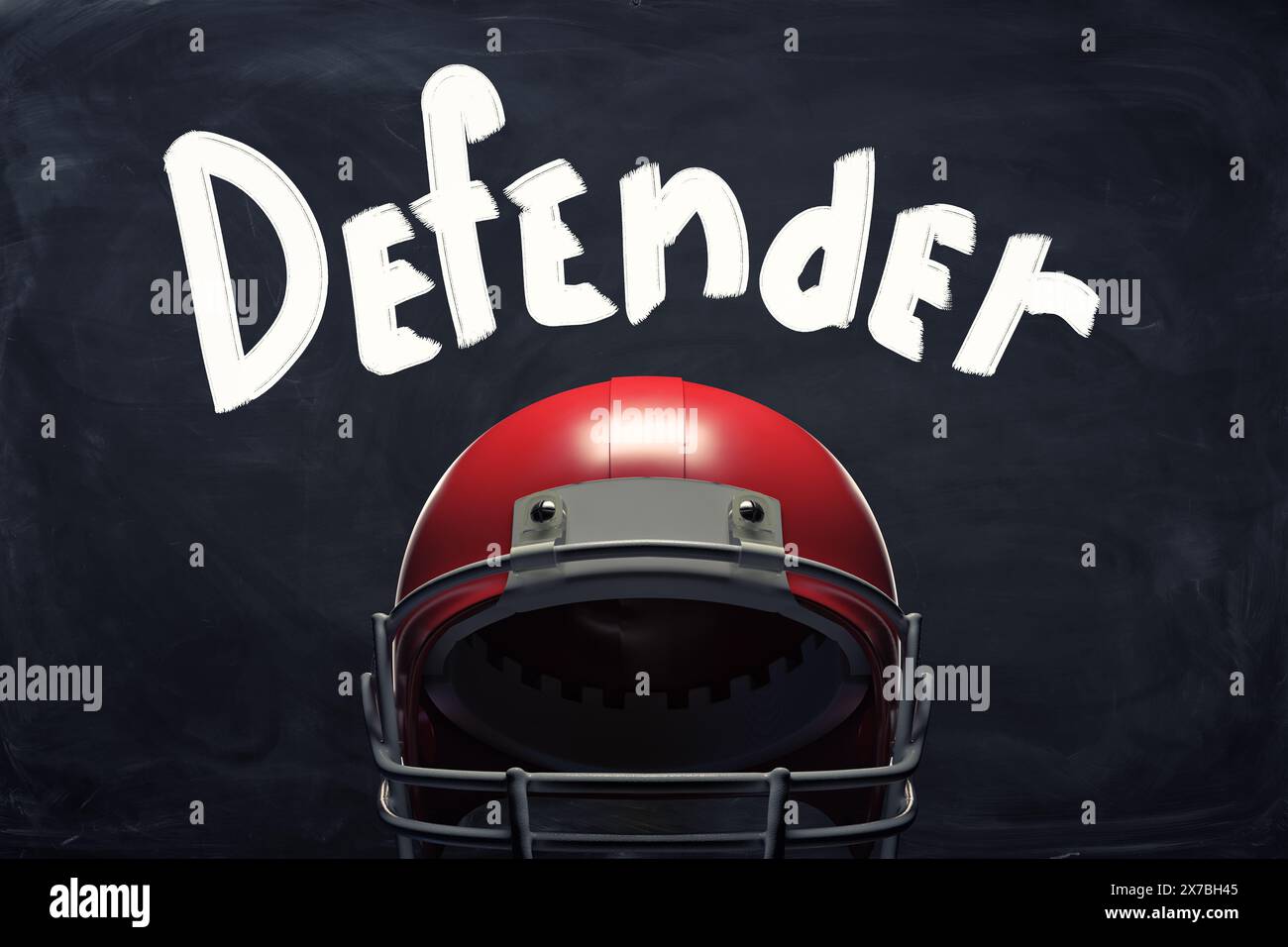Defender word with American football helmet Stock Photo - Alamy