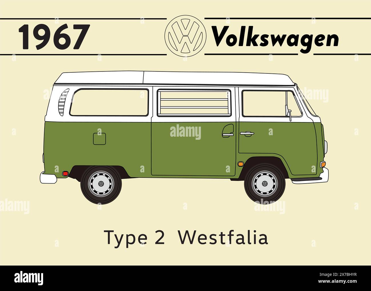1967 VW Type 2 Westfalia car poster art Stock Vector Image & Art - Alamy
