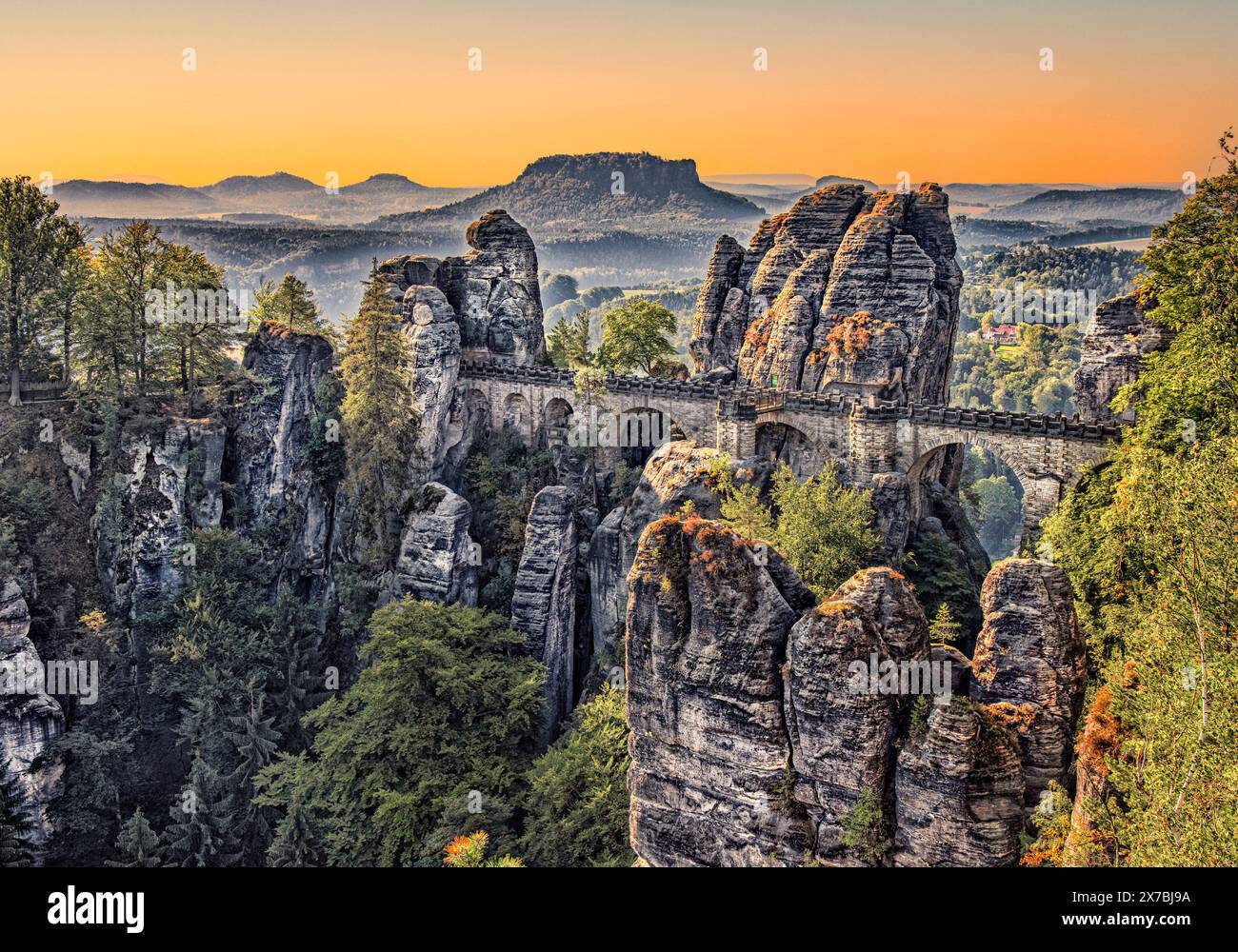 Bastei bridge sunset saxon hi-res stock photography and images - Alamy