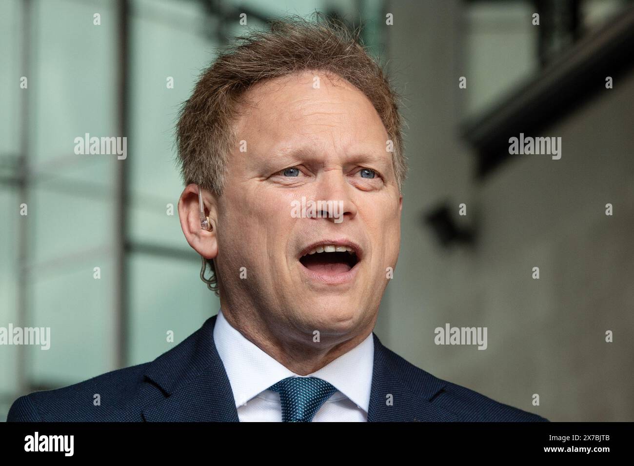 London, UK. 19 May 2024. Defence Secretary Grant Shapps is interviewed ...