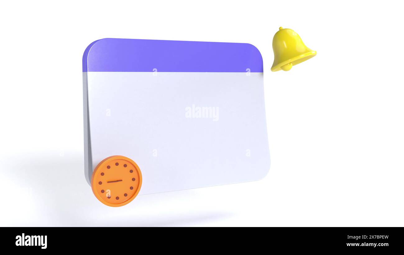 3d calendar notification alert Cut Out Stock Images & Pictures - Alamy