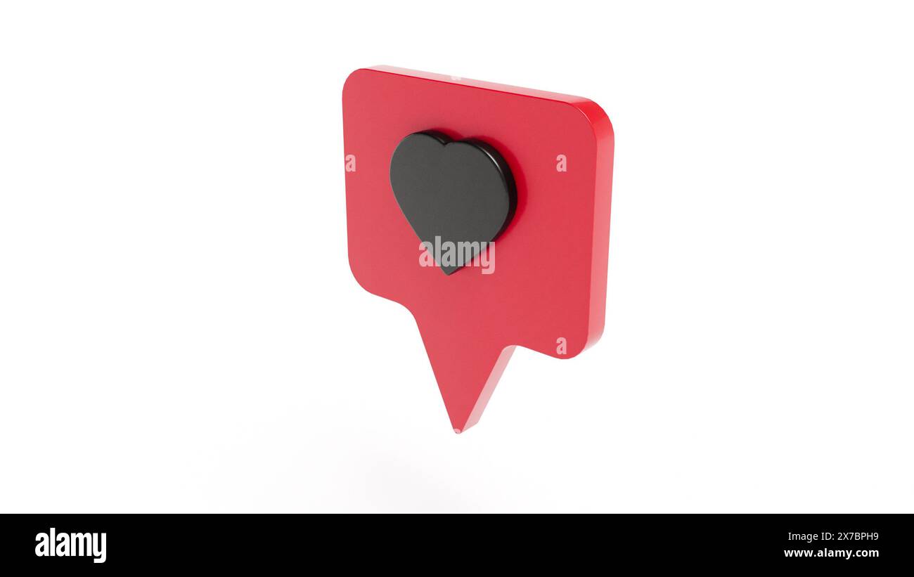 3d heart like rotate on white bg 3d render Stock Photo - Alamy