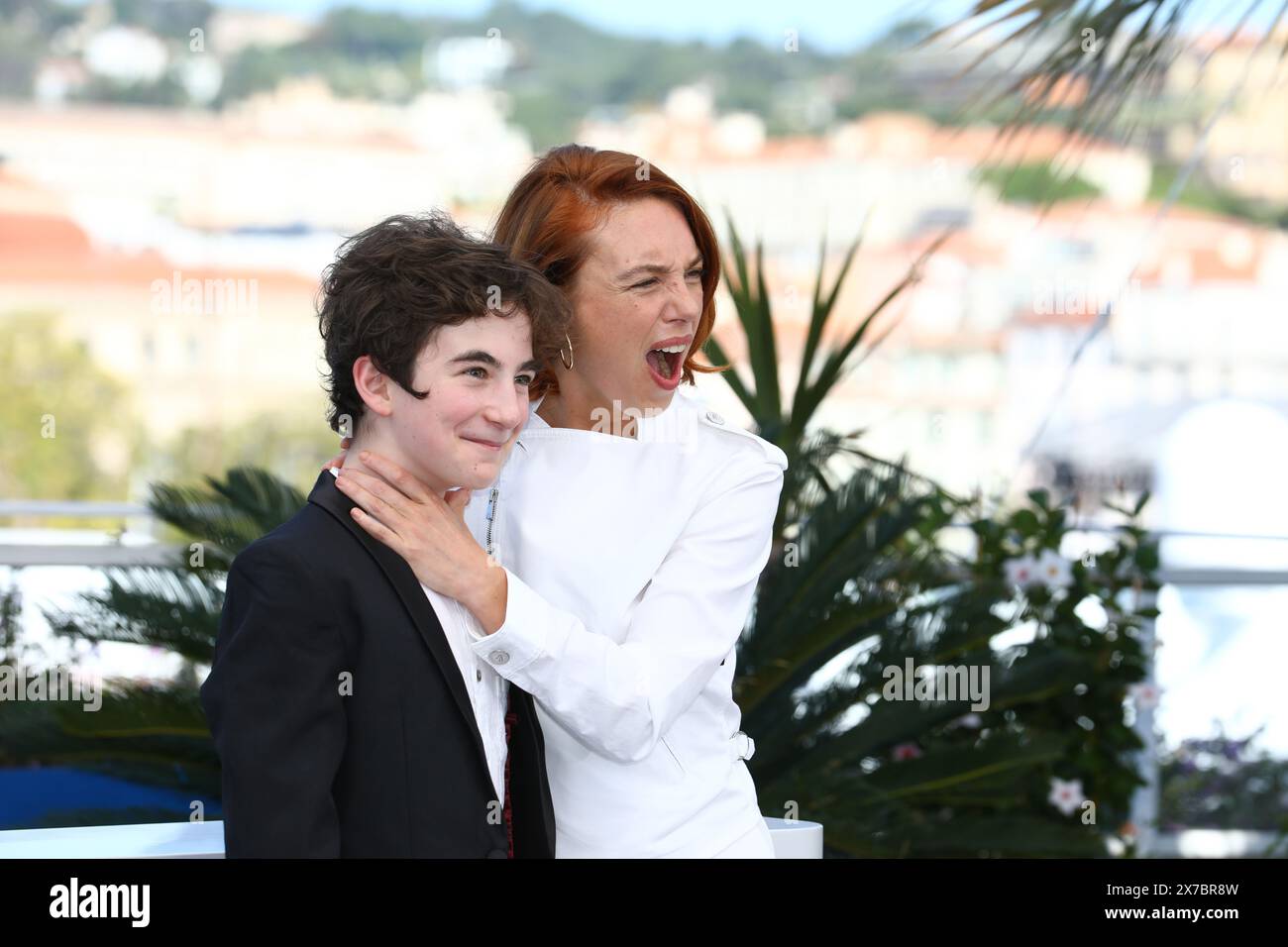 Cannes, France. 19th May, 2024. Tom Fiszelson is strangled by Laetitia ...