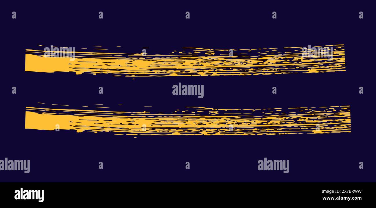 Dry brush mark, pencil double underline. Hand drawn vector crayon ...