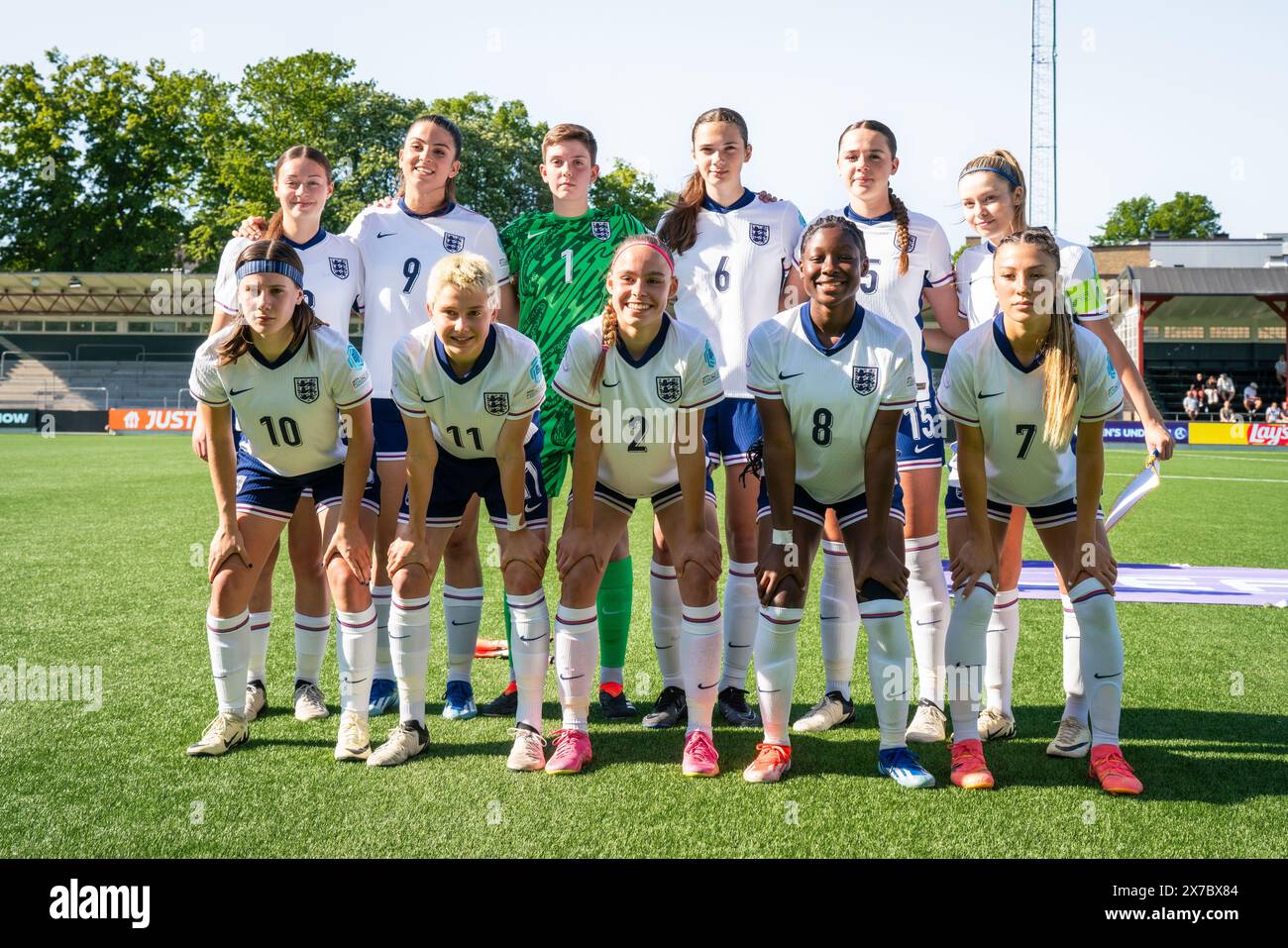 Malmö, Sweden. 18th May, 2024. The starting-11 of England for the UEFA Women's Under-17 EURO ...