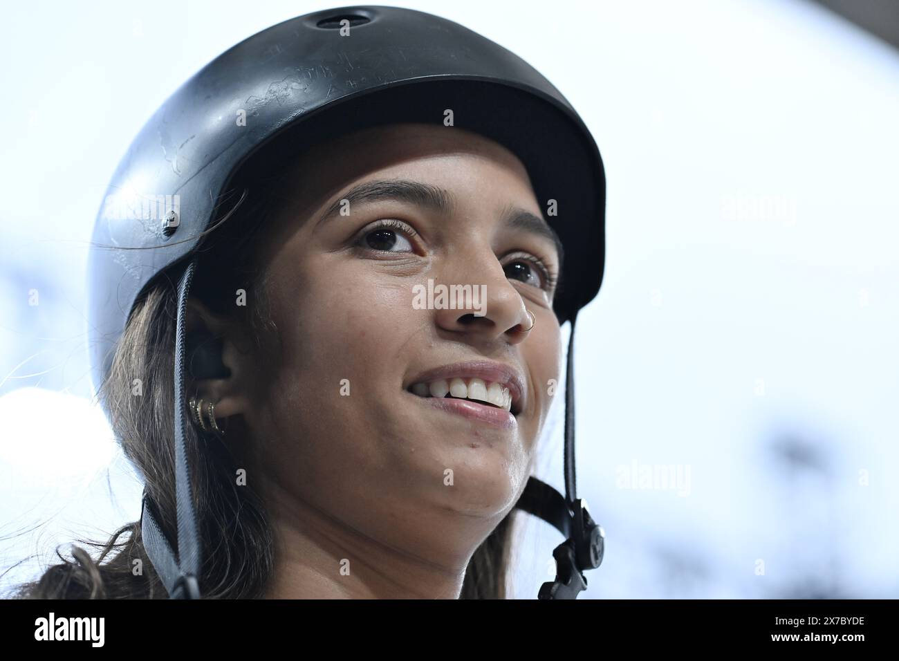 Shanghai. 19th May, 2024. Rayssa Leal of Brazil reacts after winning ...