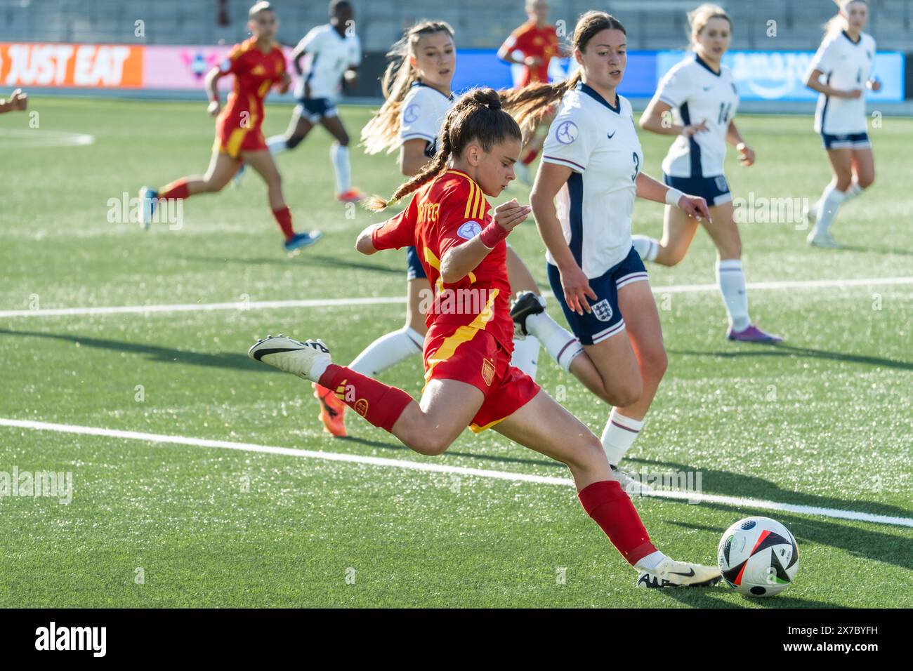 Malmö, Sweden. 18th, May 2024. Noa Ortega (7) of Spain seen during the UEFA Women’s Under-17 ...