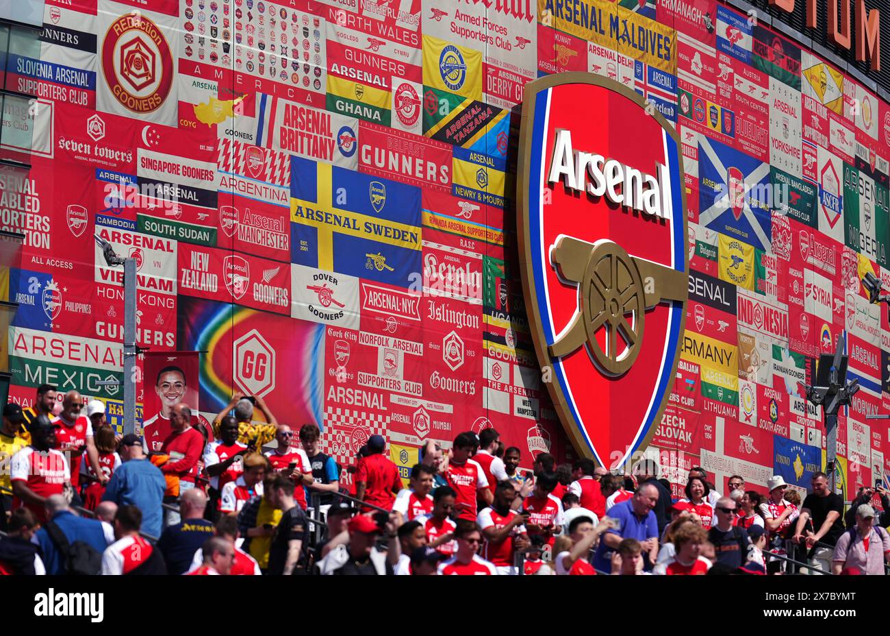 Arsenal fans outside the stadium ahead of the Premier League match at ...
