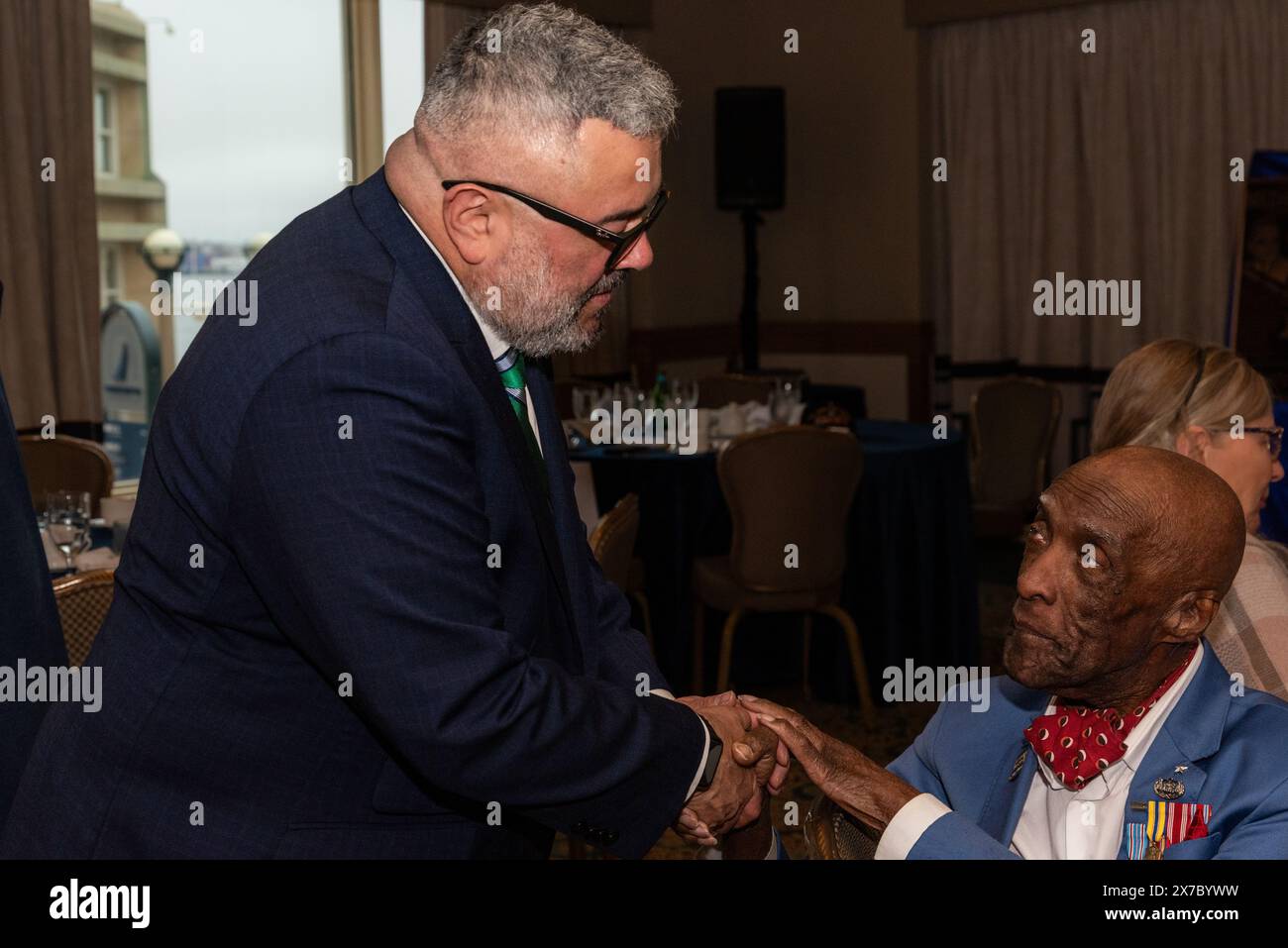 Robert Santiago, Commissioner Massachusetts Veterans Services, shaking ...