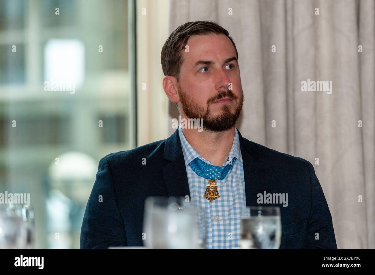 Medal of Honor recipient Sergeant Ryan Pitts at the US Medal of Honor ...