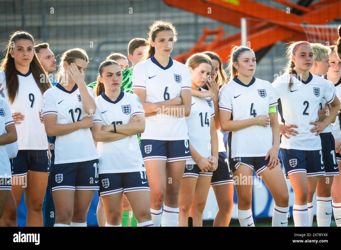 Malmö, Sweden. 18th, May 2024. Disappointed players of England seen after the UEFA Women’s Under ...