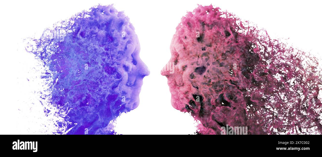 Face seen from the side. Degenerative disease. Brain degenerative ...