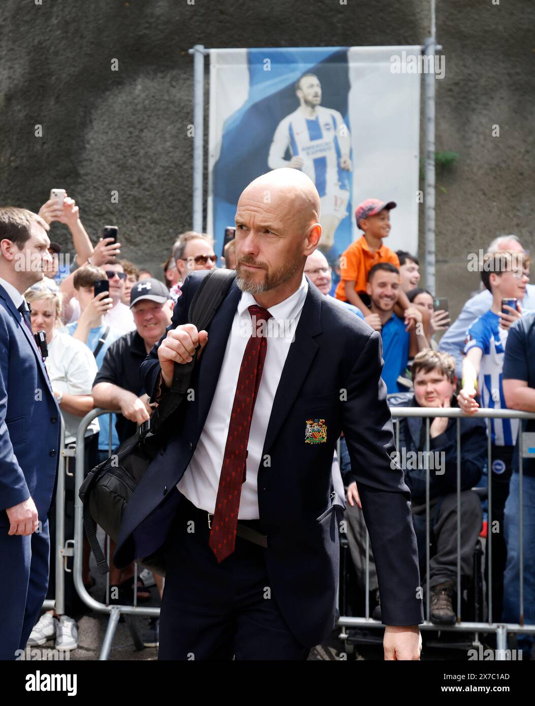 Manchester United manager Erik ten Hag arrives at the ground ahead of ...