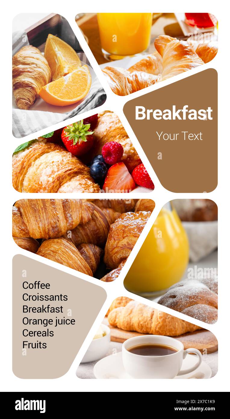 Breakfast Concept Photo Collage. Can be used for visual stand, display ...