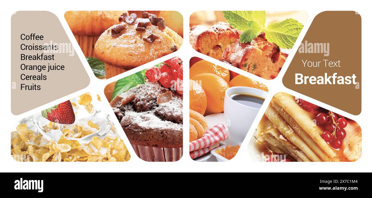 Breakfast Concept Photo Collage. Can be used for visual stand, display ...