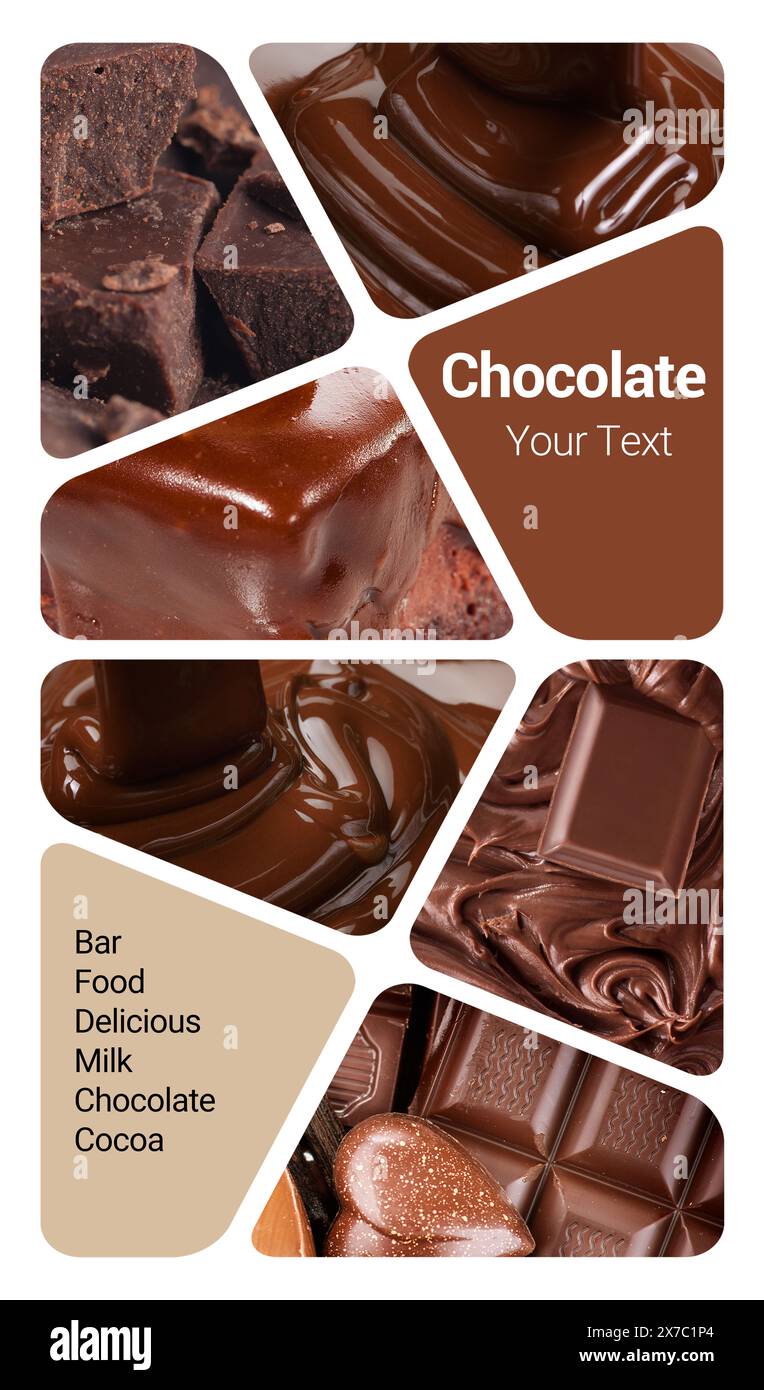 Chocolate Concept Photo Collage. Can be used for visual stand, display ...
