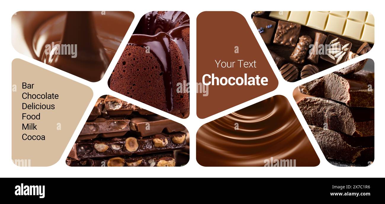 Chocolate Concept Photo Collage. Can be used for visual stand, display ...