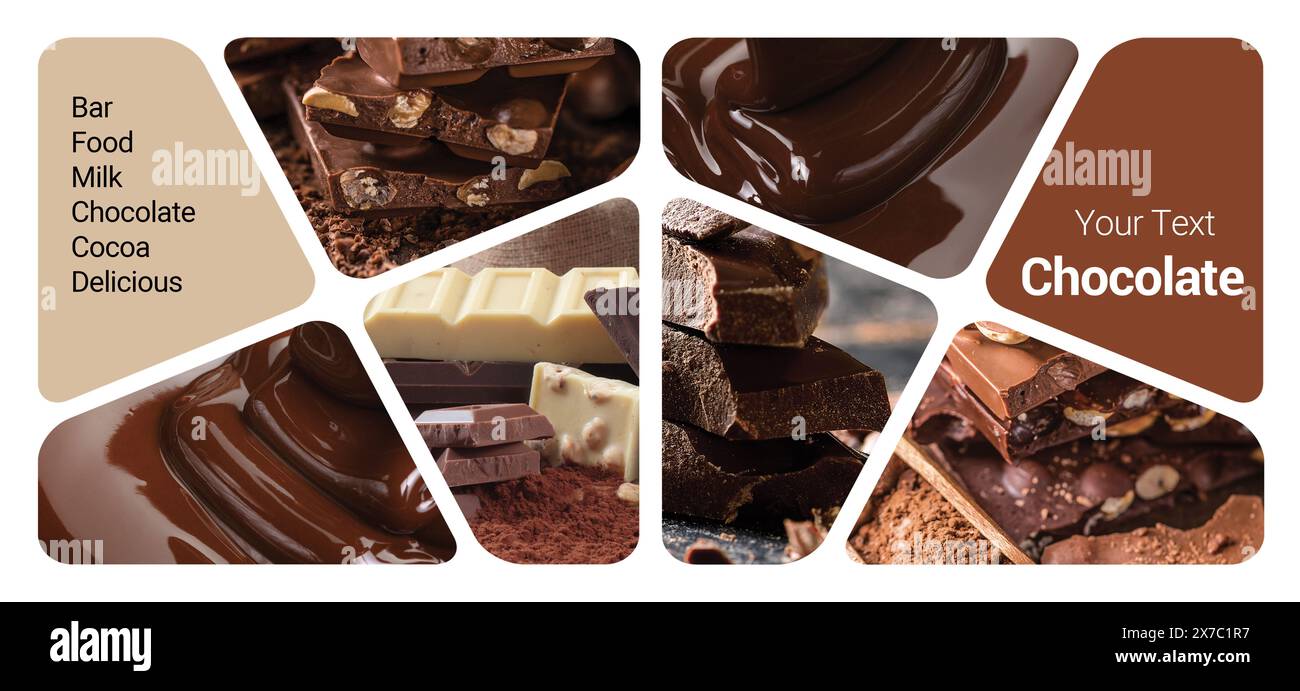 Chocolate Concept Photo Collage. Can be used for visual stand, display ...