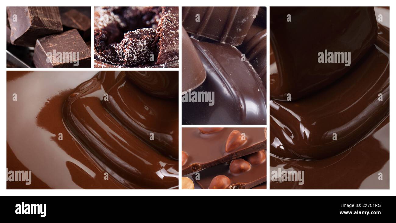 Chocolate Concept Photo Collage. Can be used for visual stand, display ...