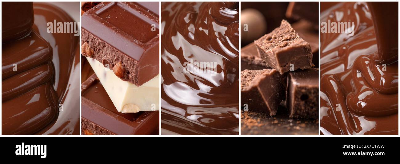 Chocolate Concept Photo Collage. Can be used for visual stand, display ...