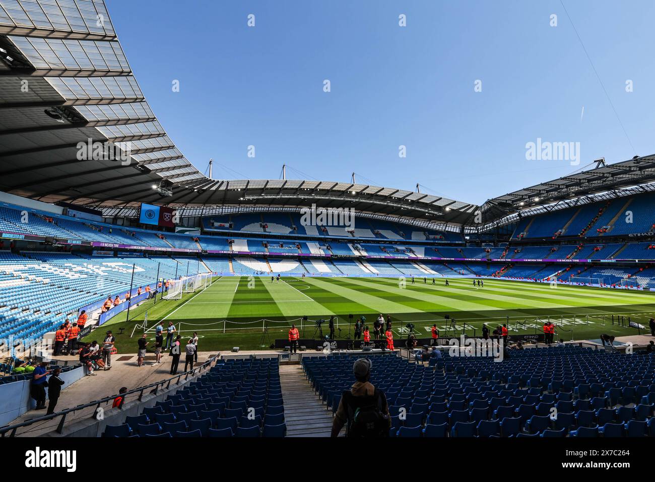 A general view inside the Etihad Stadium ahead of the Premier League ...