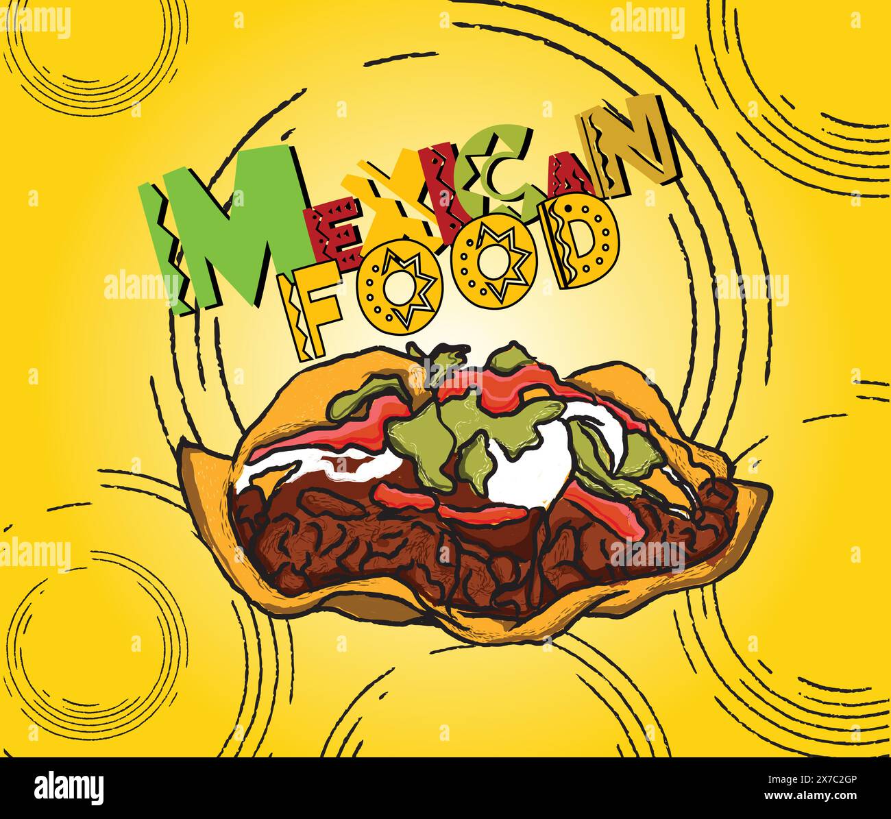 Traditional mexican fastfood tacos Stock Vector Images - Alamy