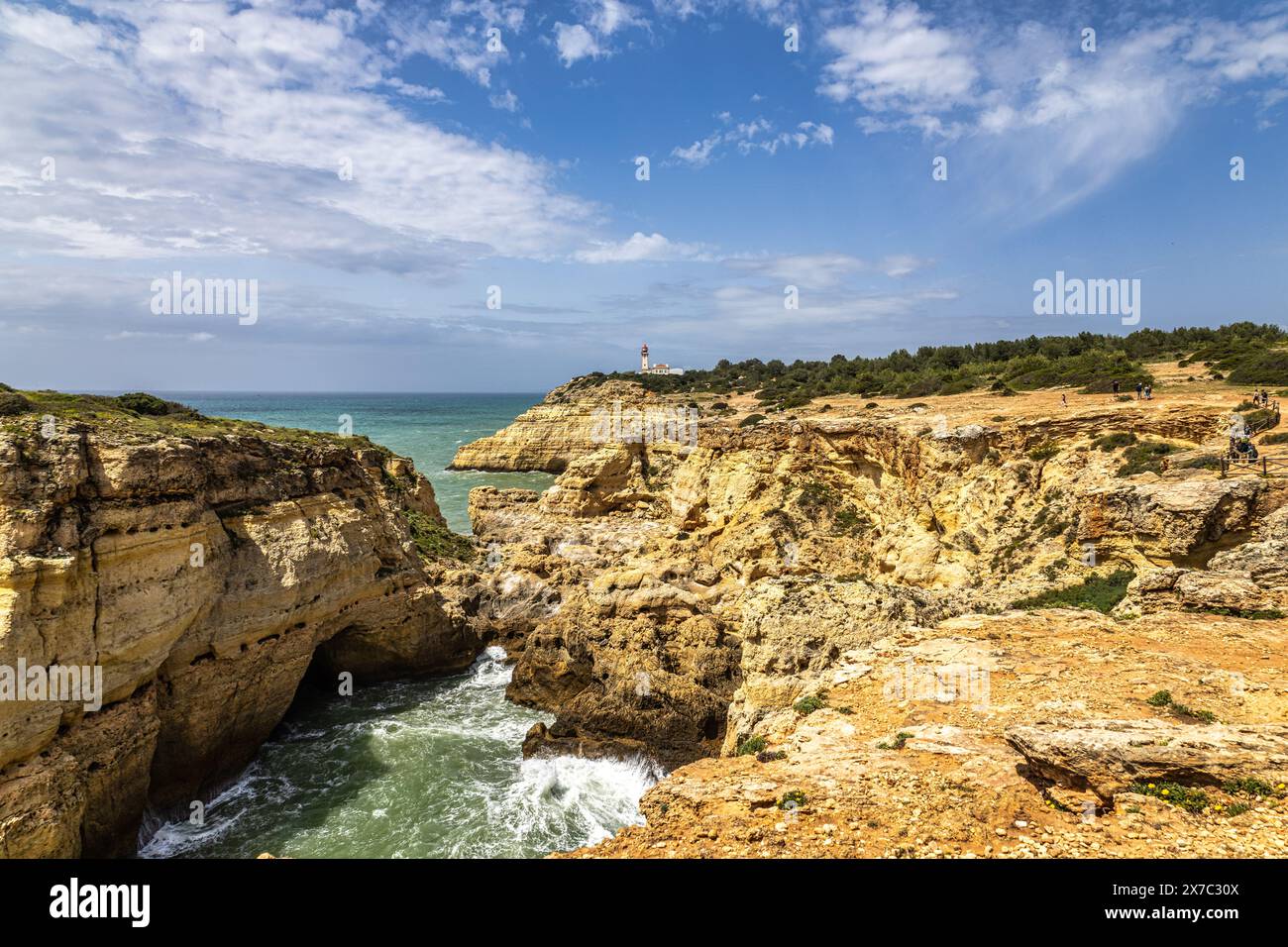 Portuguese coast in Benagil, Algarve, Portugal. Peninsula. Percurso dos ...