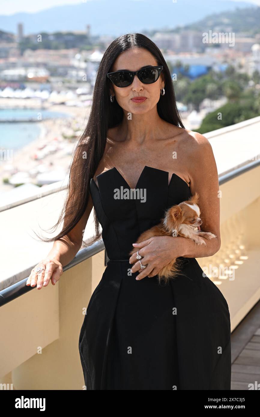 Demi Moore attends a photocall for the film The Substance at the ...