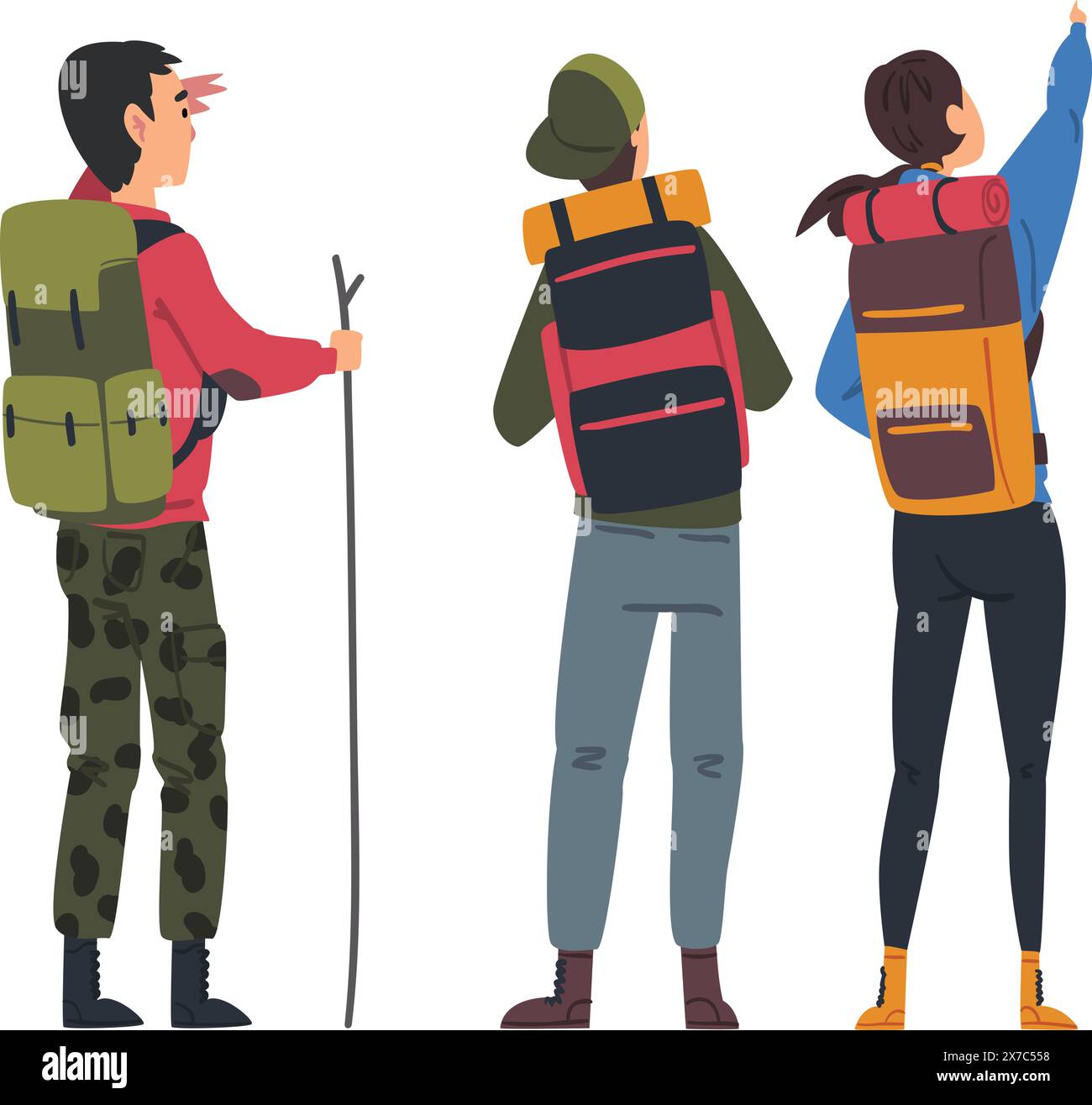 Hiking group hill map Stock Vector Images - Alamy