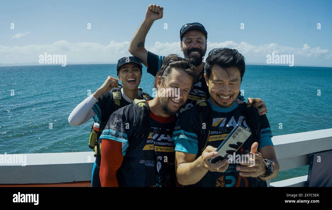 MARK WAHLBERG and NATHALIE EMMANUEL in ARTHUR THE KING (2024), directed ...