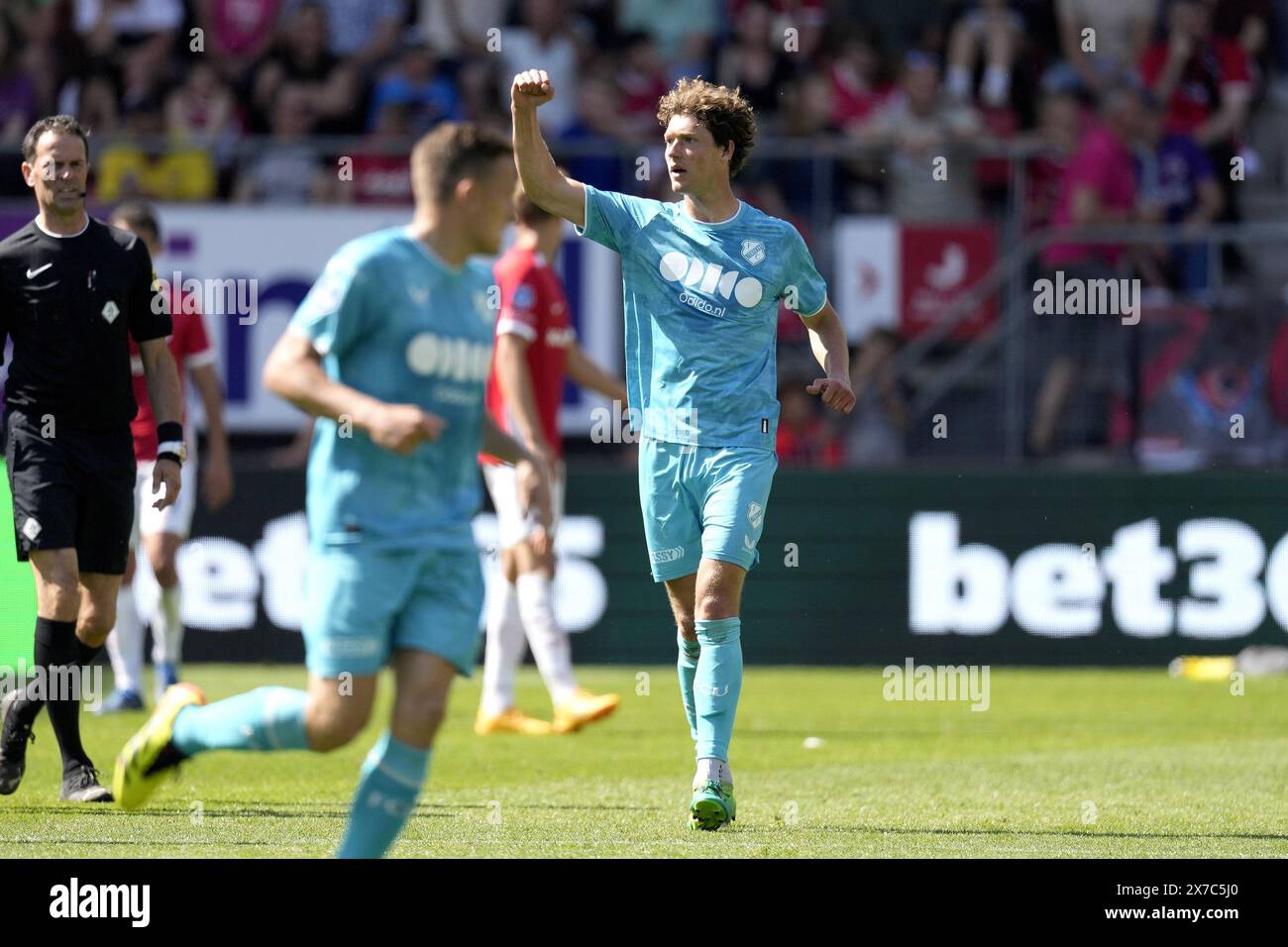 ALKMAAR - Sam Lammers of FC Utrecht scores the 3-2 during the Dutch ...