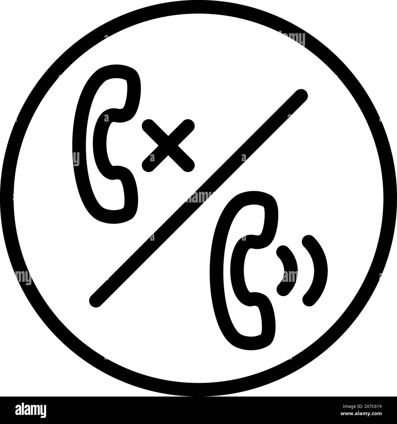 Phone vector outline icon. Accept and Decline symbol. Handset symbol ...