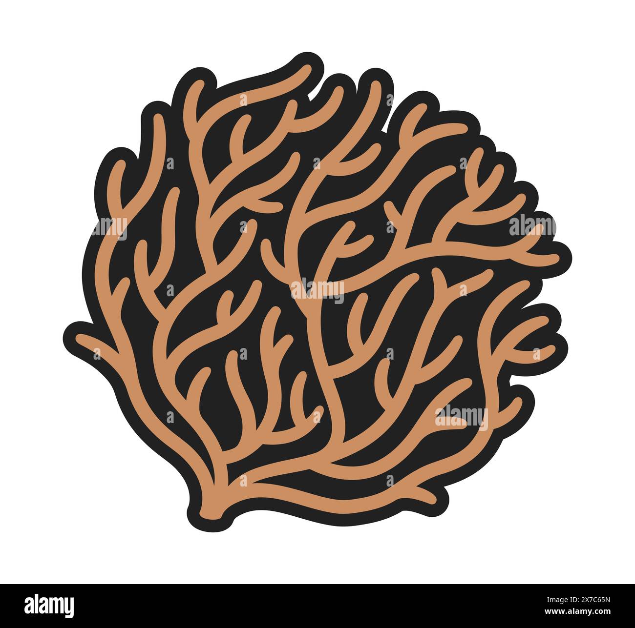 Tumbleweed simple cartoon drawing. Outlined color icon or logo. Vector ...