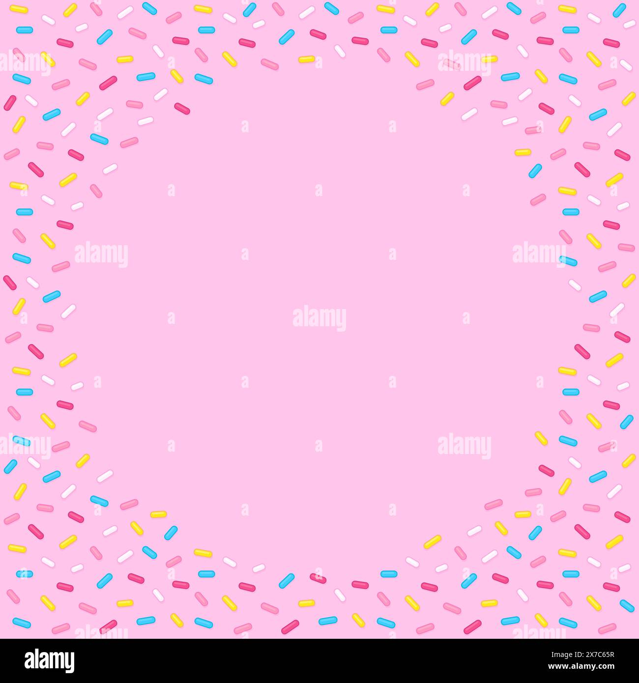 Sugar sprinkles circular frame on pink background. Donut glaze or ...