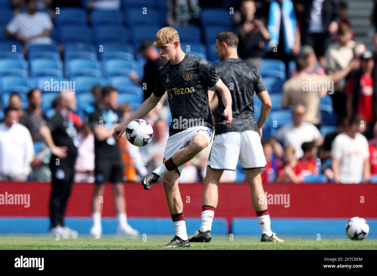 Manchester United's Toby Collyer during the warm up before the Premier ...