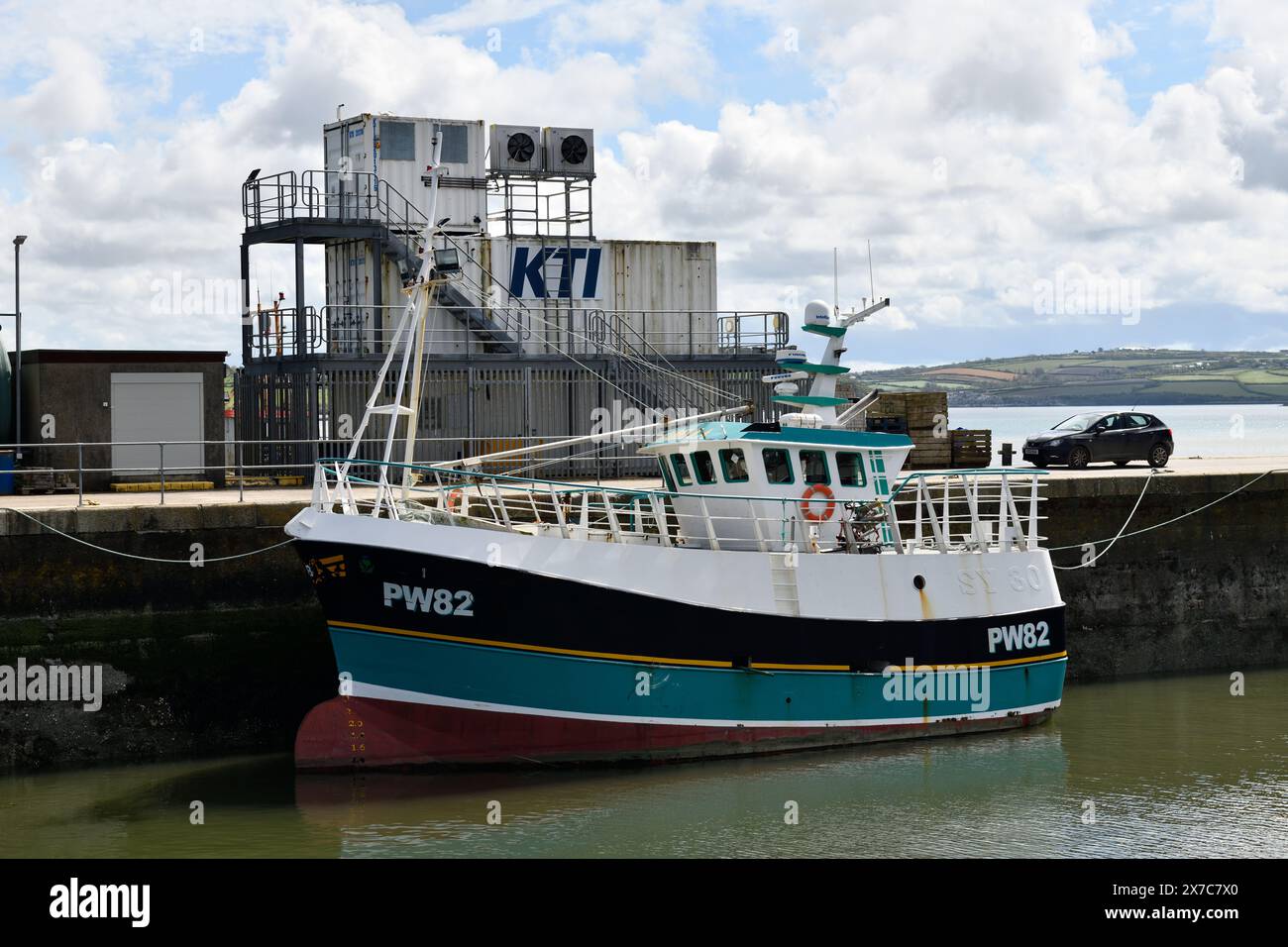 Fishing Trawler moored at Padstow Harbour Cornwall England uk Stock ...