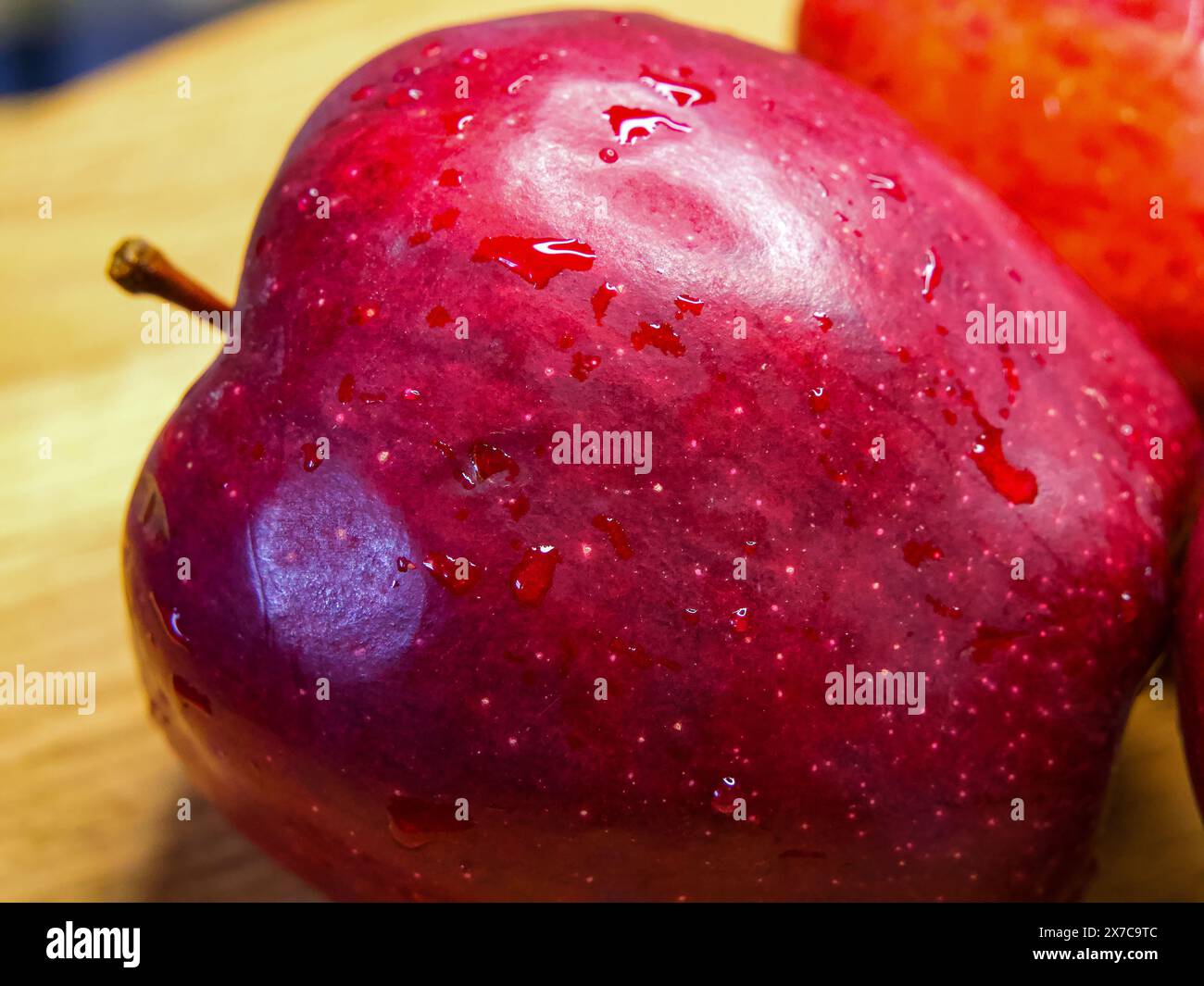 Dewy Fruit Detail. Dewy skin of a ripe fruit; health visuals Stock ...