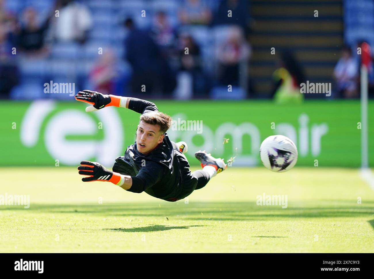 Aston Villa’s Lander Emery during their side’s warm up before the ...