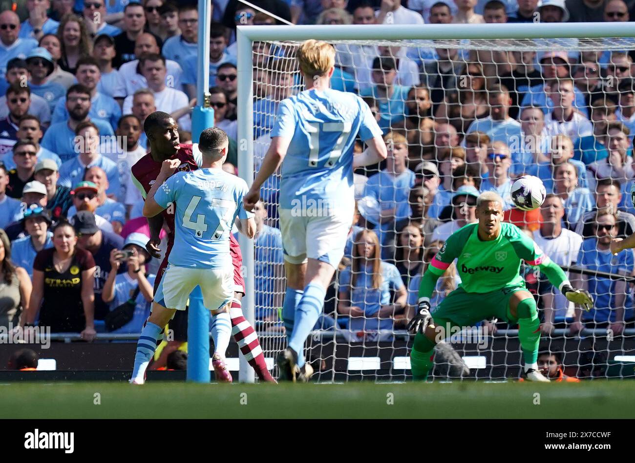 Manchester City's Phil Foden scores their side's second goal of the ...