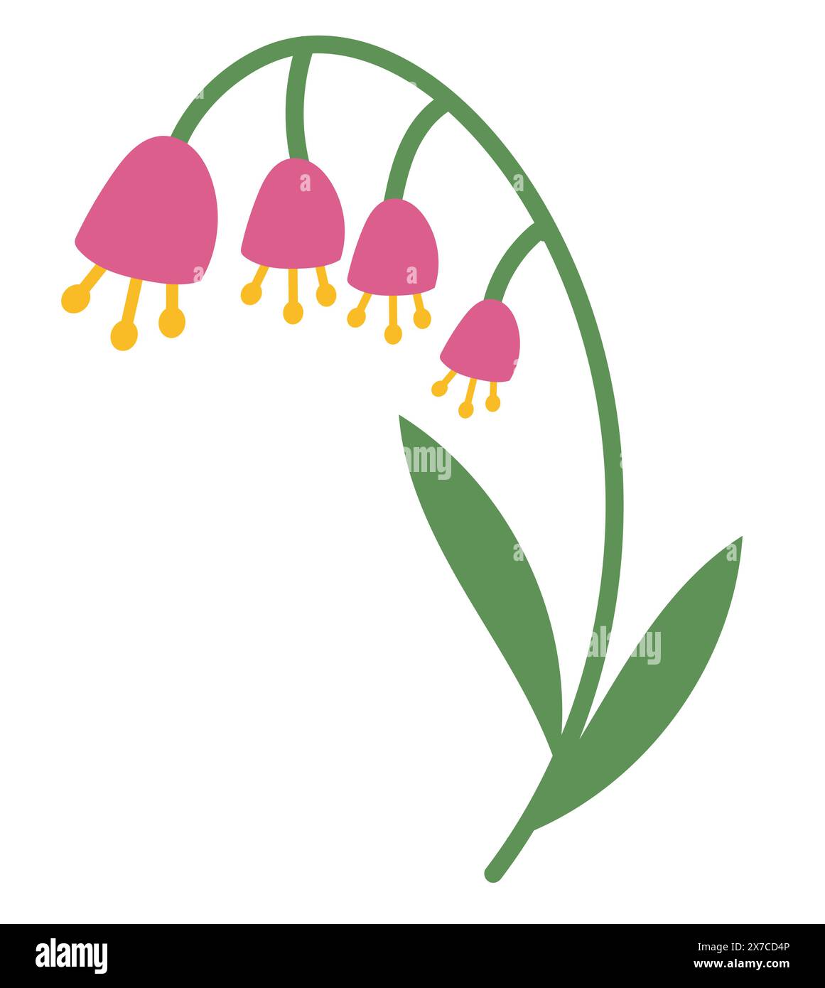 Lilies of the valley. Flower element. Vector flat illustration Stock ...