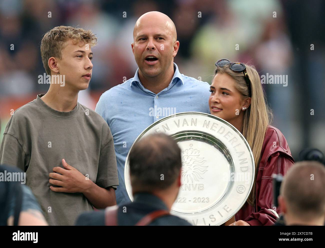Feyenoord manager Arne Slot with his family following the Dutch ...